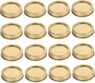 Amosfun 20s&auml;tze Mason Jar Einmachdeckel Aus Wei&szlig;blech Mit Dichtungsringen Luftdichte Glasdeckel F&uuml;r Einmachgl&auml;ser Hitzebest&auml;ndig Und Robust