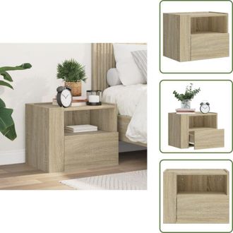 vidaXL Table de chevet murale ch&ecirc;ne sonoma 45x30x35 cm - Table De Chevet Murale - Meuble De Chambre - Table De Nuit - &Eacute;tag&egrave;re Murale - Rangement Mural