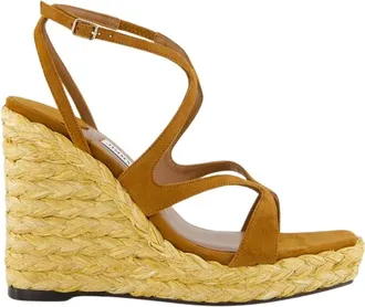 Jimmy Choo London Sandales compens&eacute;es Ayla 110 - Femme - Chaussures - Brun - Taille: 35 EU