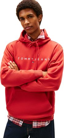 Tommy Jeans Herren TJM REG Linear Logo Hoodie EXT DM0DM20746 Pullover Hoodie, Rot (Terracotta Red), XXL, Rot (Terracotta Red), XXL