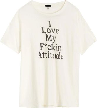 R13 Femme, Tops, Blanc, Taille: 38 FR T-shirt Relaxed FKN Attitude