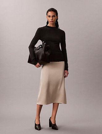Calvin Klein Jupe longueur midi en satin mat brillant
