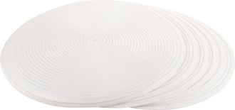 NUOBESTY 6 St&uuml;ck Runde Gewebte PP Tischsets Hitzebest&auml;ndig und Abwaschbar rutschfeste Untersetzer f&uuml;r Esstisch und K&uuml;che