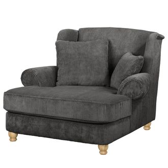 Maison Belfort home24 XXL Sessel Cord Grau/Grau Webstoff 135 x 100 x 128cm