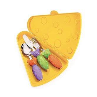 Guzzini Bimbi, Tip Top Tap Set de 3 Couverts avec &Eacute;tui - Multicolore, 18,3x21x h3,6 cm - 07510052