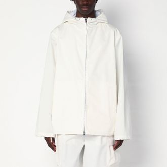 Gucci Wei&szlig;e Jacke mit Rei&szlig;verschluss und Logodruck