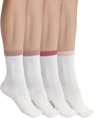 Dim Femme - Chaussettes Mi-hautes Ecodim Mode X4, Multicolore, Taille Unique EU