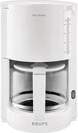 Krups Krups Filterkaffeemaschine ProAroma, Glaskanne, Warmhaltefunktion, Automatische Abschaltung, 10 Tassen, 1.050 W, Weiß, F30901