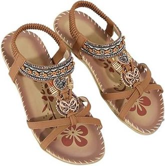 Generic Sandales Femmes, Sandale Femme Confortable Sandales dété for femmes, chaussures de marche à plateforme, antidérapantes, fête, rétro(A,36)