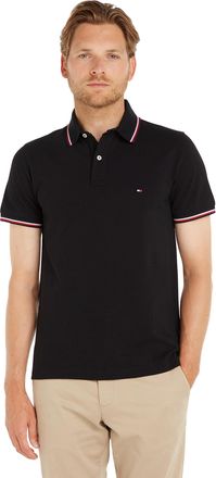 Tommy Hilfiger Herren Poloshirt Kurzarm Core Tommy Tipped Slim Fit, Schwarz (Black), XS