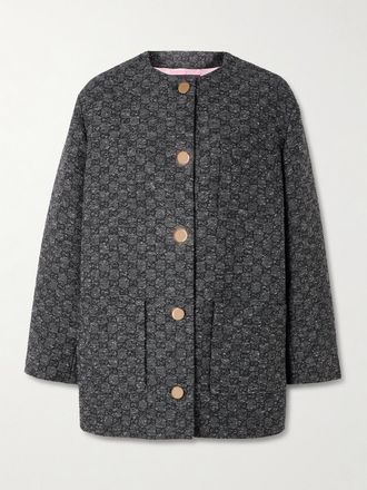 Gucci Jacke Aus Tweed Aus Einer Wollmischung Mit Jacquard-muster - Schwarz