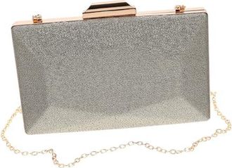 Yarnow Sac de Soir&eacute;e Femme D&eacute;grad&eacute; Satin Argent&eacute; Pochette &Eacute;l&eacute;gante G&eacute;om&eacute;trique avec Cha&icirc;ne D&eacute;tachable Bandouli&egrave;re Ajustable pour Bal Mariage et Soir&eacute;e