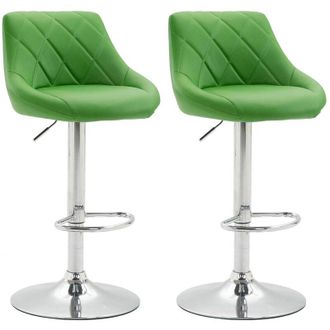 Clp Stocks SooL 2 pcs en chaises de cuisine pivotantes en cuir eco avec des repousses de pied de diff&eacute;rentes couleurs Couleur : Vert