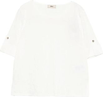 Herno Femme, Blouses et Chemises, Blanc, Taille: 40 FR Chemise en coton &eacute;lasthanne polyester