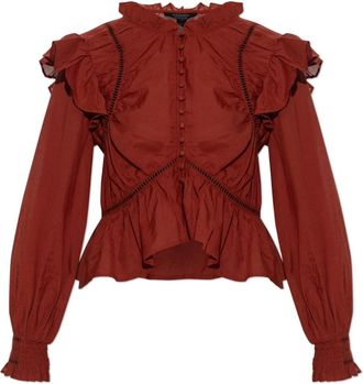 AllSaints Femme, Blouses et Chemises, Rouge, Taille: 36 FR Lima Top