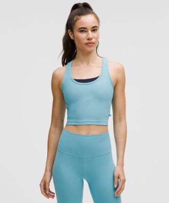 lululemon Power Pivot Trainings-Tanktop für Frauen - Größe 2XS in Washed Blue