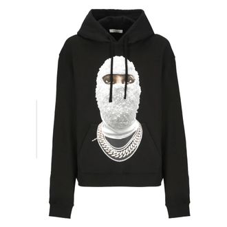 Ih Nom Uh Nit IH NOM UH Nit, Homme, Sweatshirts et sweats &agrave; capuche, Noir, Taille: 2XL Sweat &agrave; Capuche en Coton Noir avec Logo Imprim&eacute;
