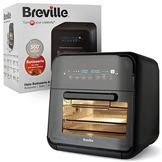 Breville Halo Rotisserie friteuse &agrave; air | Four friteuse &agrave; air num&eacute;rique extra large | 10 L | Pour frire, cuire et d&eacute;shydrater | 2 000 W | Faible consommation |