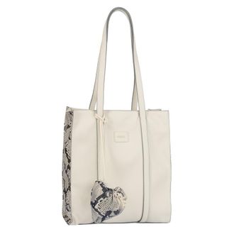 Gabor Shopper GABOR Elfie Luxe, Damen, Gr. B/H/T: 29,5cm x 33cm x 10cm, snake beige, Polyurethan, Schlangenoptik, gemustert, Taschen Shopper, schwarz genarb
