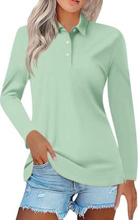 Generic T-Shirt d&eacute;contract&eacute; &agrave; Manches Longues pour Femme, Doux, Respirant et l&eacute;ger, id&eacute;al pour Le Golf, Le Tennis, Les Voyages et Quotidien