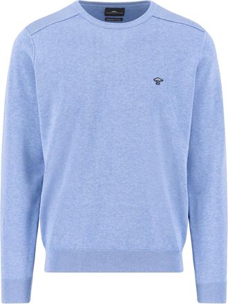 Fynch-Hatton Strickpullover aus Baumwolle mit Rundhalsausschnitt Crystal Blue/L