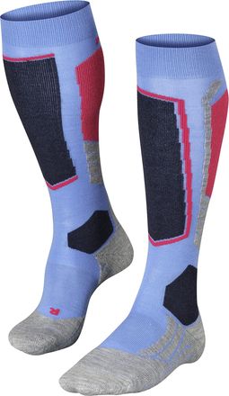 Falke Damen Skisocken SK2 Intermediate W Kh Wolle Funktionsmaterial warm dick 1 Paar, Blau Blue Note 6545, 37-38