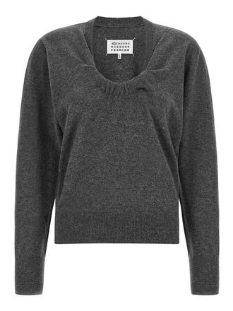 Maison Margiela Pull Col Rond - Gris