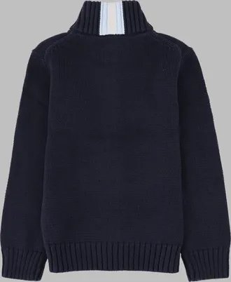 Polo Ralph Lauren Full-Zip Mock Neck Cotton Sweater - Navy