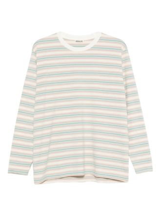 Auralee t-shirt rayé à manches longues - Tons neutres