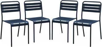 Sweeek 4er-Set Gartenst&uuml;hle aus Stahl