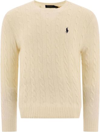 Polo Ralph Lauren Homme, Pulls, Beige, Taille: M Pull en laine et cachemire à torsades