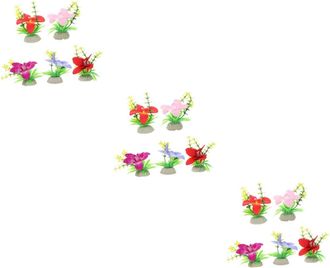 Cabilock 15 Stück Sushi Dekoration Sashimi Teller Hotel Geschirrverzierungen Japanisches Sushi Teller Künstliche Blumen Lebende Sukkulenten Pflanzen Geschirr