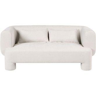 Beliani Sofa 3-Sitzer HOGBO Stoff Wei&szlig;