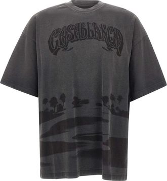 Casablanca T-shirt oversize d&eacute;lav&eacute; Shadow Sands - Homme - Tops - Gris - Taille: S
