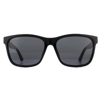 Gucci Rectangle Mens Black Grey Sonnenbrille