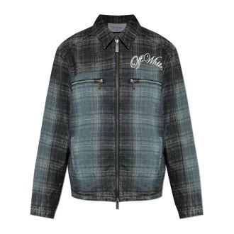 Off-white Jacke mit Logo-Print - - Jackets - Herren - Gr&uuml;n - M