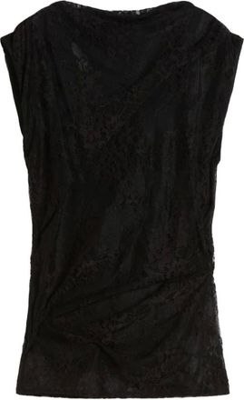 Sportmax Femme, Tops, Noir, Taille: 36 FR D&eacute;bardeur en dentelle sans manches