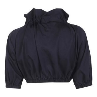 Patou Femme, Blouses et Chemises, Noir, Taille: 40 FR Cropped Volume Jersey Top