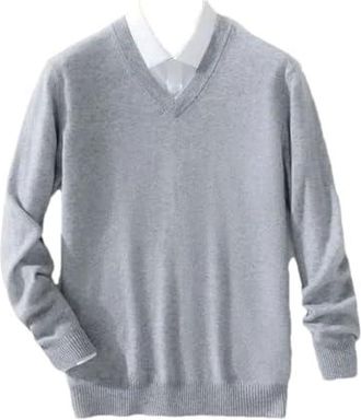 Generic Pull &agrave; col en V pour homme en cachemire &agrave; manches longues, Gris 9., 3XL