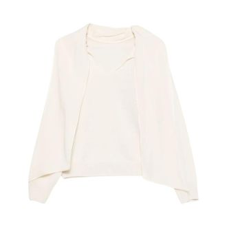 Semicouture Drapierter Pullover - - Knitwear - Damen - Wei&szlig; - S