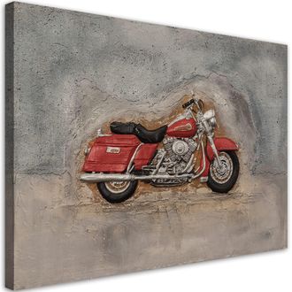 Feeby Bilder 120x80 cm Motorrad Wie gemalt 1 tlg Modern Vlies Wandbilder Leinwandbilder Bild auf Leinwand Kunstdruck Wand Wanddeko Design Flur B&uuml;ro K&uuml;che Wo