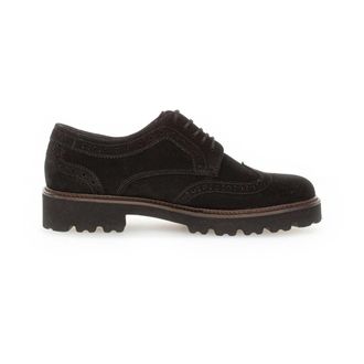 Gabor Schn&uuml;rschuh mit Wildleder-Obermaterial - - Shoes - Damen - Schwarzk - 43 EU