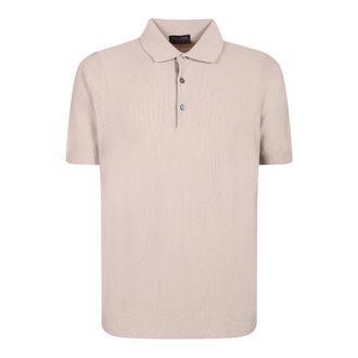 Dell'Oglio Mikropiqu&eacute;-Baumwolle. Klassisch - - Tops - Herren - Beige - L