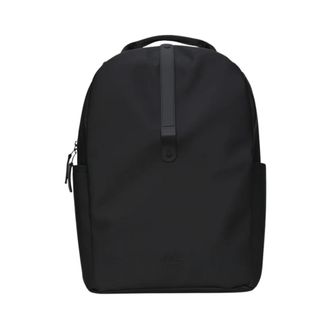 Rains Schwarzer Polyester-Rucksack mit gebogenem Design - - Bags - Herren - Schwarzk - ONE SIZE