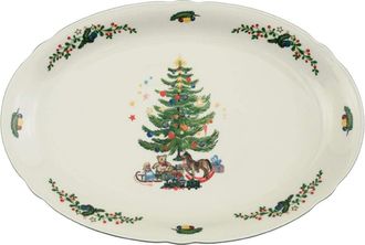 SELTMANN WEIDEN 001.294654 Marieluise Weihnachten Servierplatte oval, Porzellan, Gr&uuml;n/Bunt