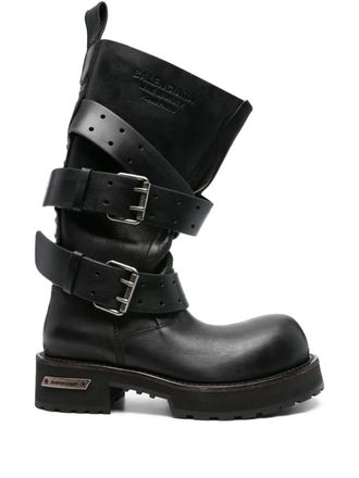 Balenciaga bottines Venom en cuir &agrave; boucle - Noir