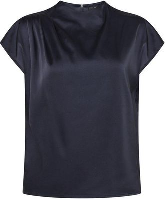 Zero Satinbluse Damen mit Kragen