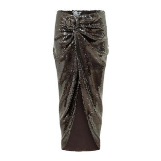 Rotate Sequins Knot Skirt - - Skirts - Damen - Braun - S