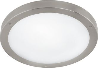 Eglo LED Außen-Deckenlampe Vento 1, 1 flammige Außenleuchte für Wand und Decke, Deckenleuchte aus Edelstahl und Glas, Farbe: Silber, weiß, IP44
