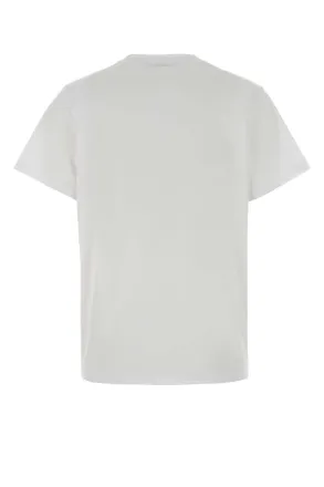 Ganni Womens Basic Cotton Relaxed T-Shirt Teddy Mushrooms Bright White Maglie Sweater
